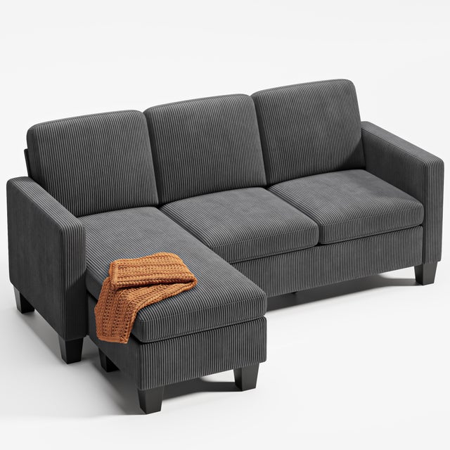 Sofa chaise longue con arcon: almacenamiento práctico