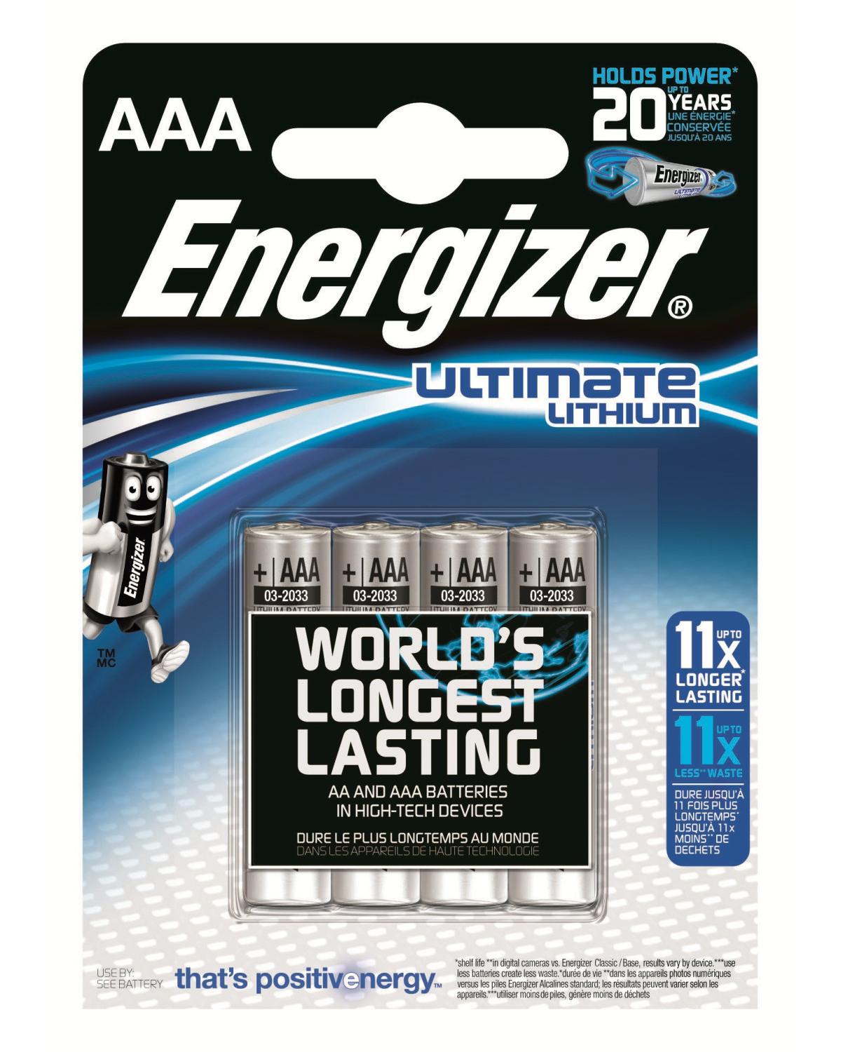 Energizer Ultimate Lithium L92 Batteria Monouso Mini Stilo AAA Litio ...