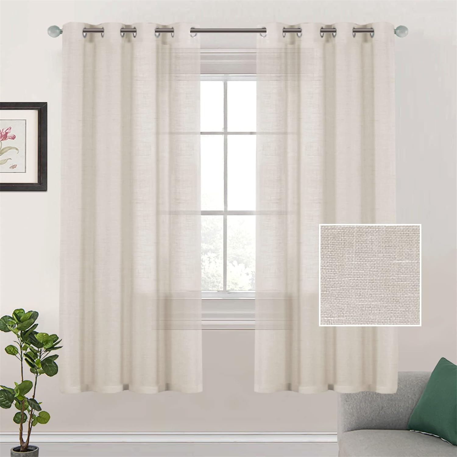 Cortinas de 2 Piezas, Cortinas de Dormitorio, Cortinas con Ojales para ...