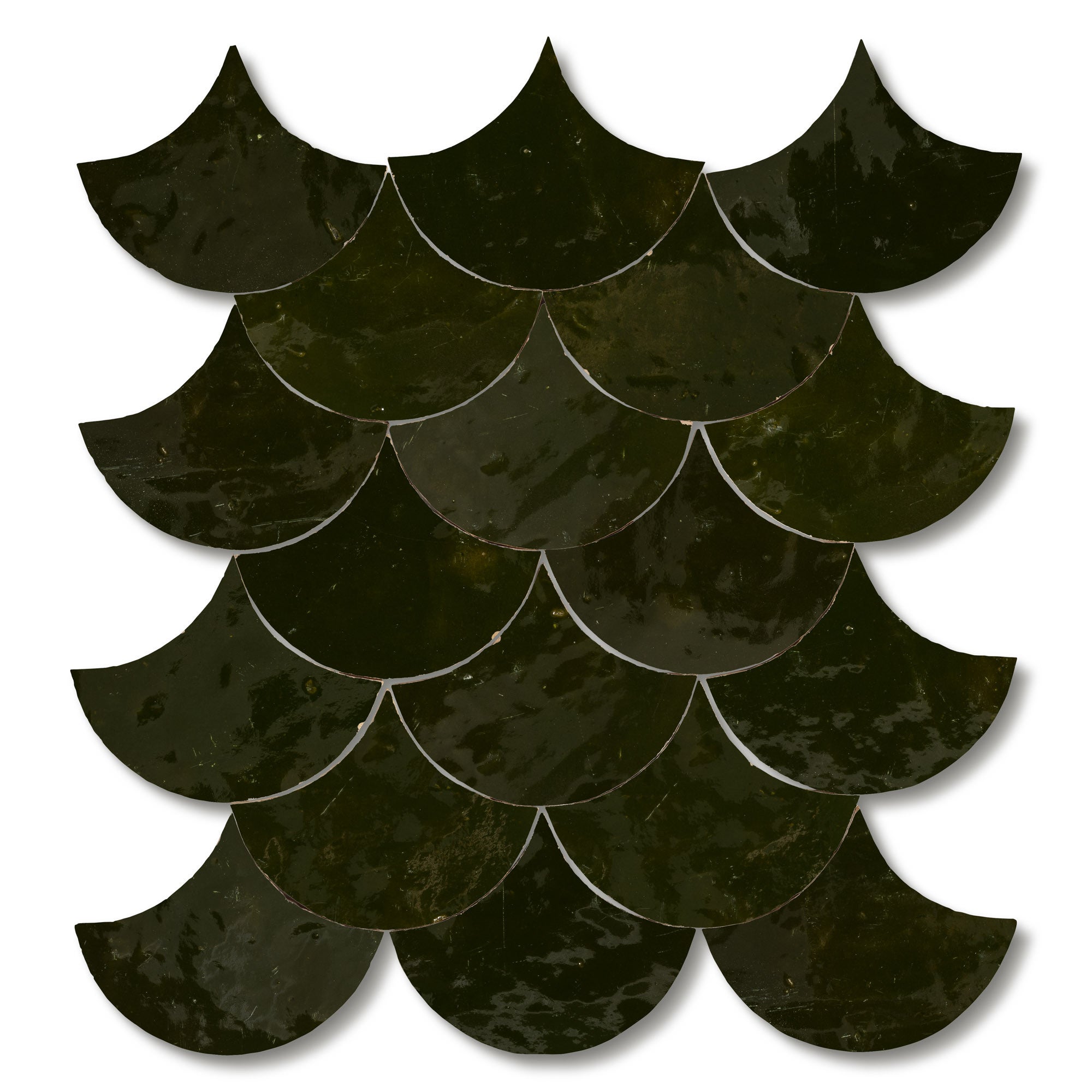 Carrelage Zellige Marocain Vert Empire Grande Ecaille 10x12 cm (vendu ...