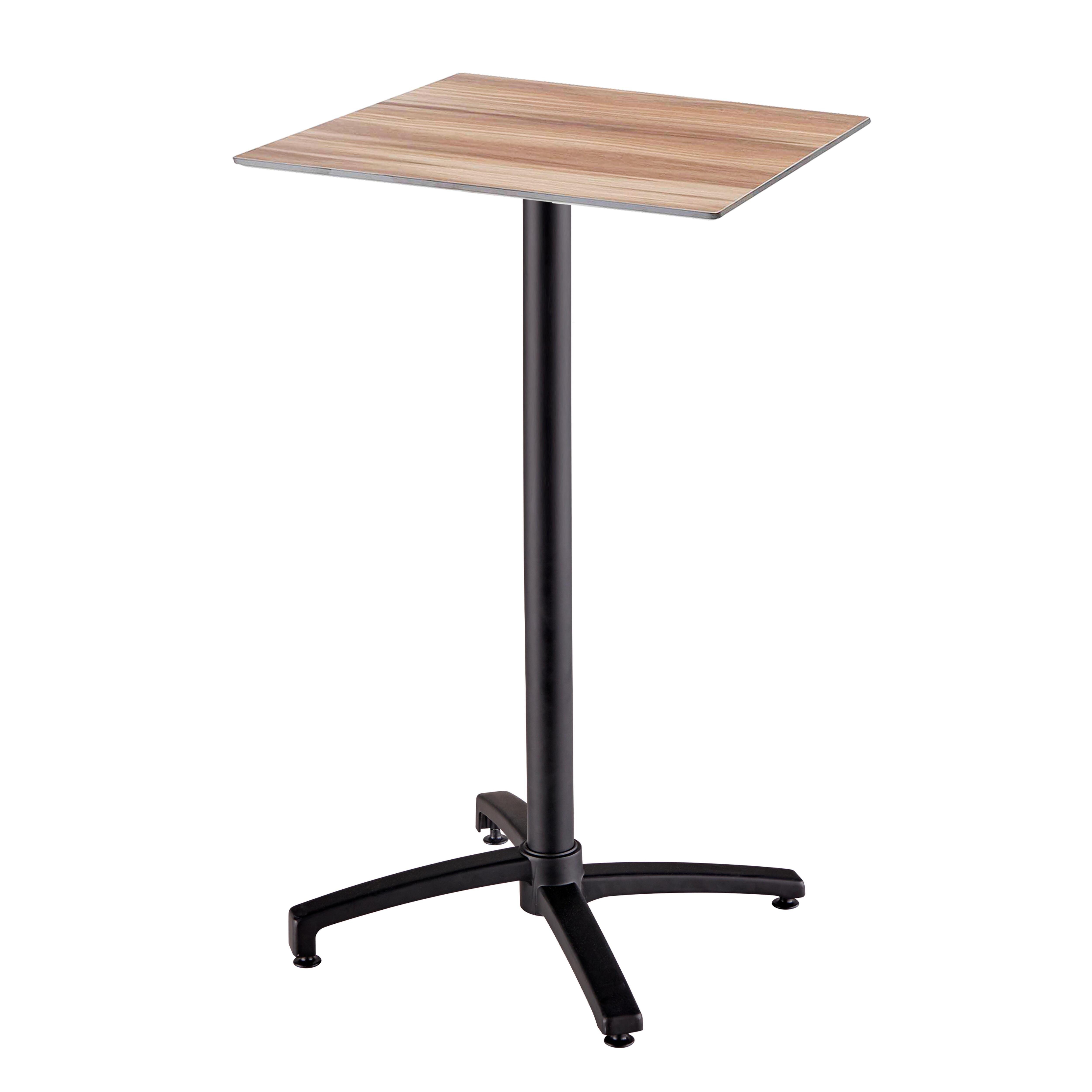 Table haute de terrasse 60x60 cm inclinable stratifié chêne foncé ...