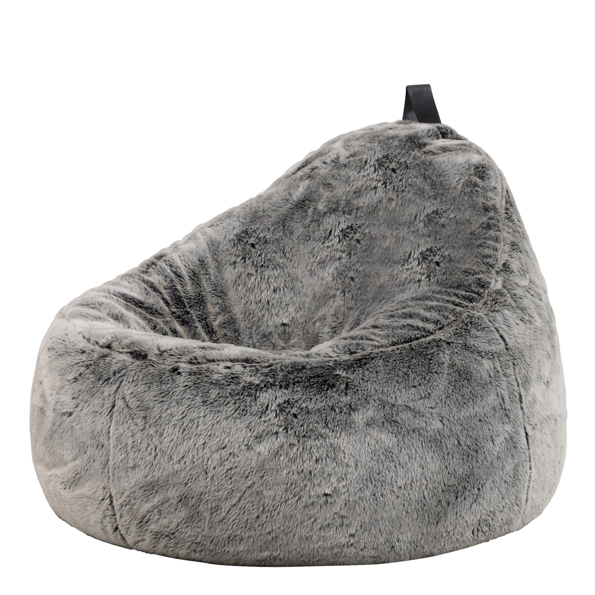 Pouf Icon fausse fourrure gris loup, chambre, salon, 87x95cm Oeko-Tex ...