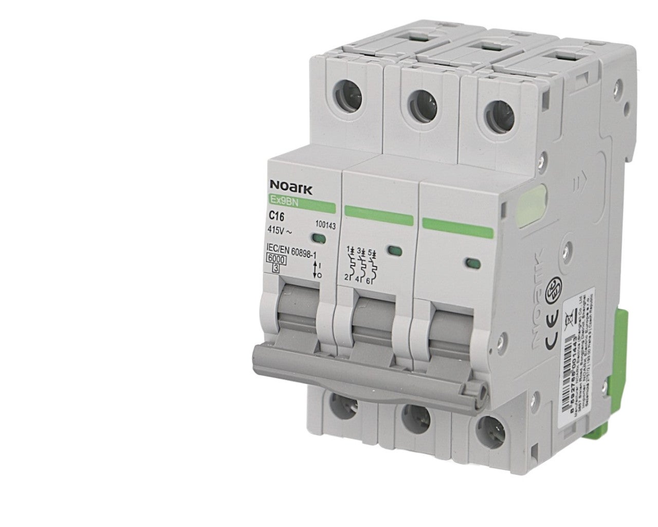 Disjoncteur tripolaire modulaire 16A courbe C Noark Ex9BN | Leroy Merlin