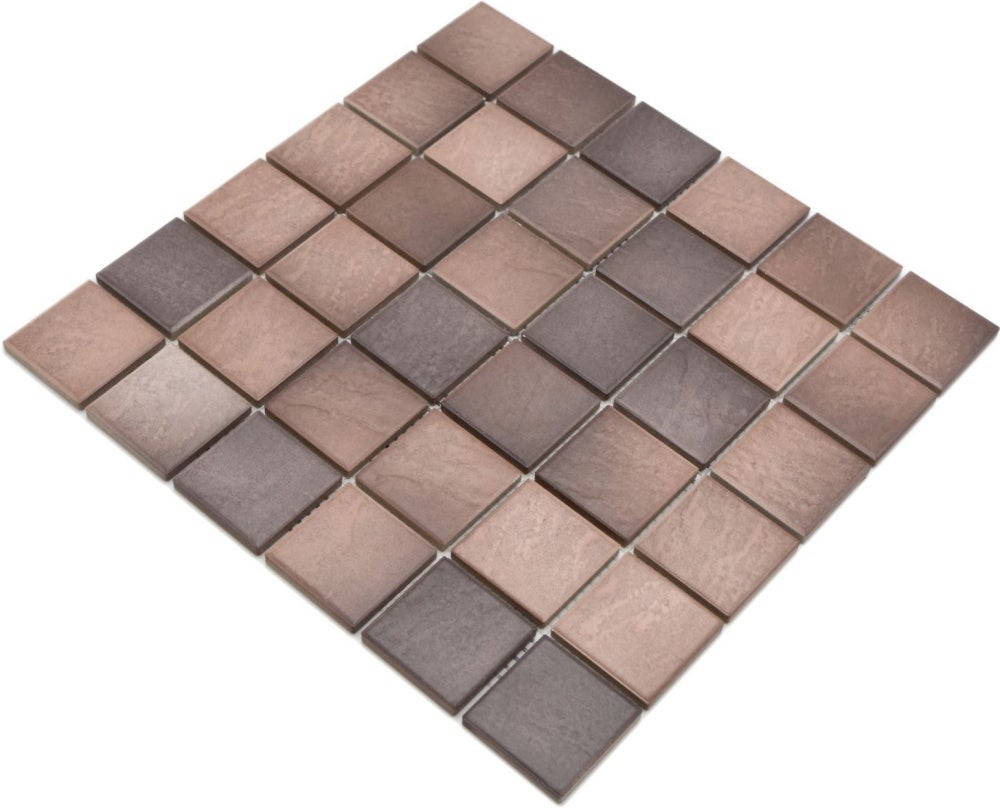 Jasba Village faïence céramique mosaïque marron mat effet pierre ...