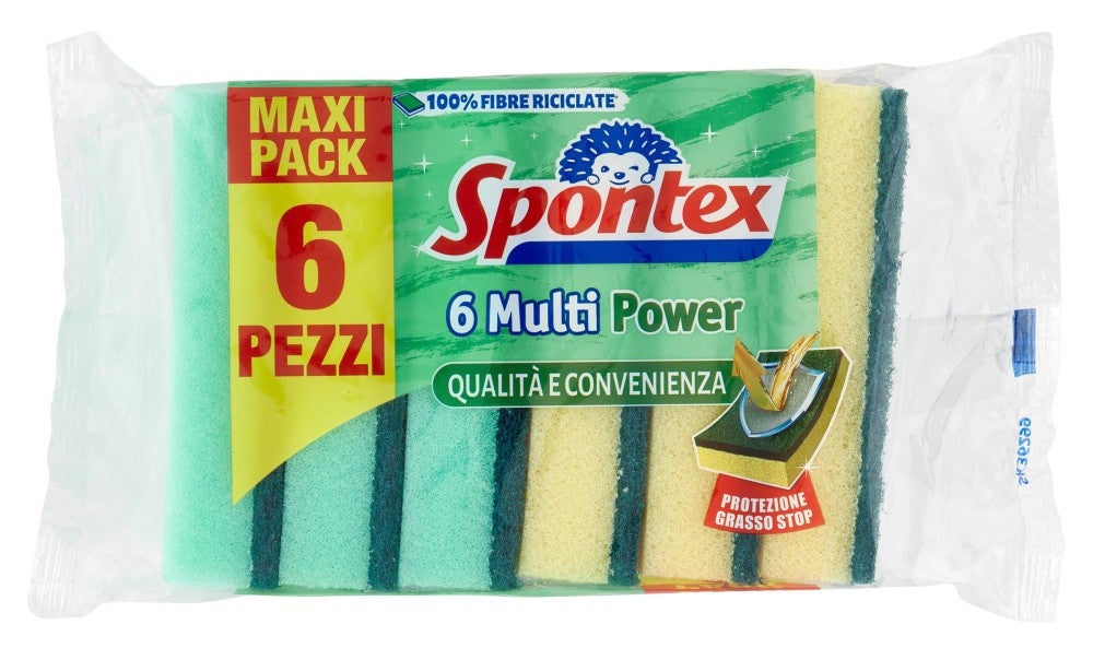 Éponge multi-usages en fibres Spontex, lot de 6 pièces, fabriquée en ...