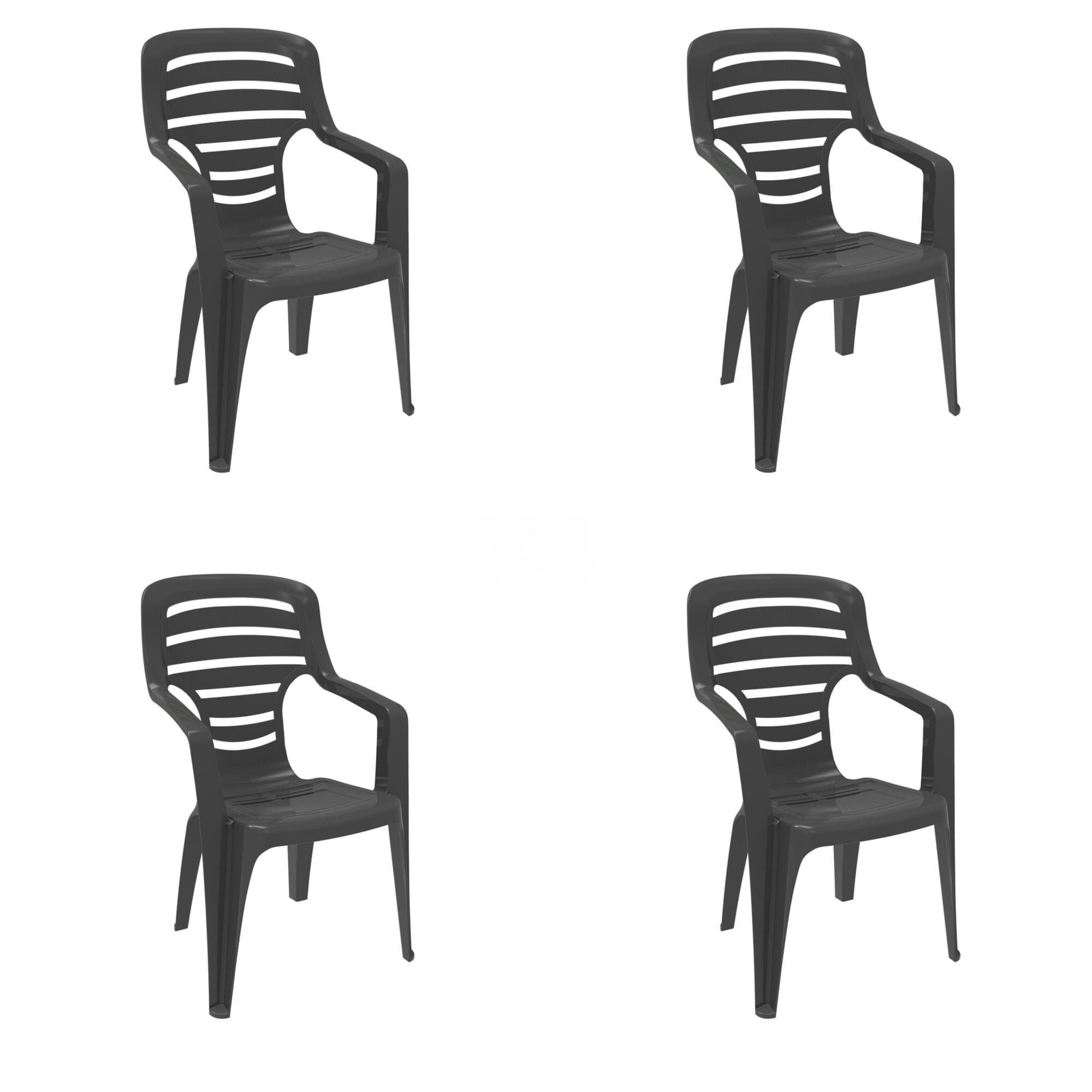 Garbar PIREO Set 4 Silla Con Brazos Interior, Exterior Antracita ...