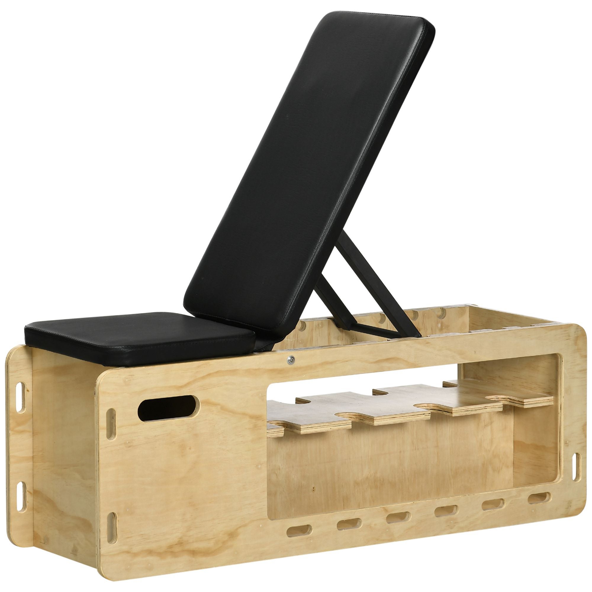 Banco de pesas con soporte para barra, 1 cesta de almacenamiento ...