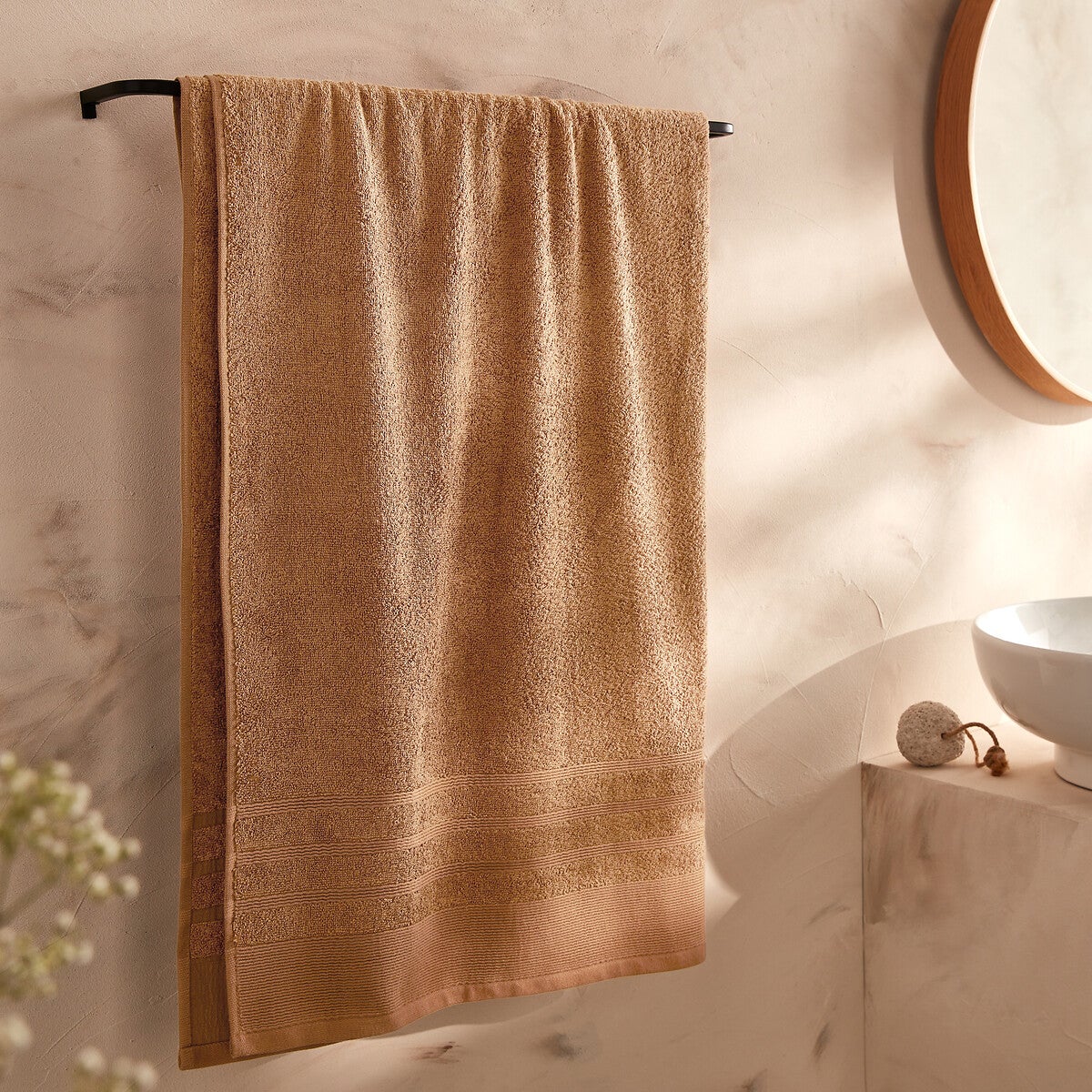 Maxi-drap de bain 600 g/m², Zavara - Noisette - 100 x 150 cm | Leroy Merlin