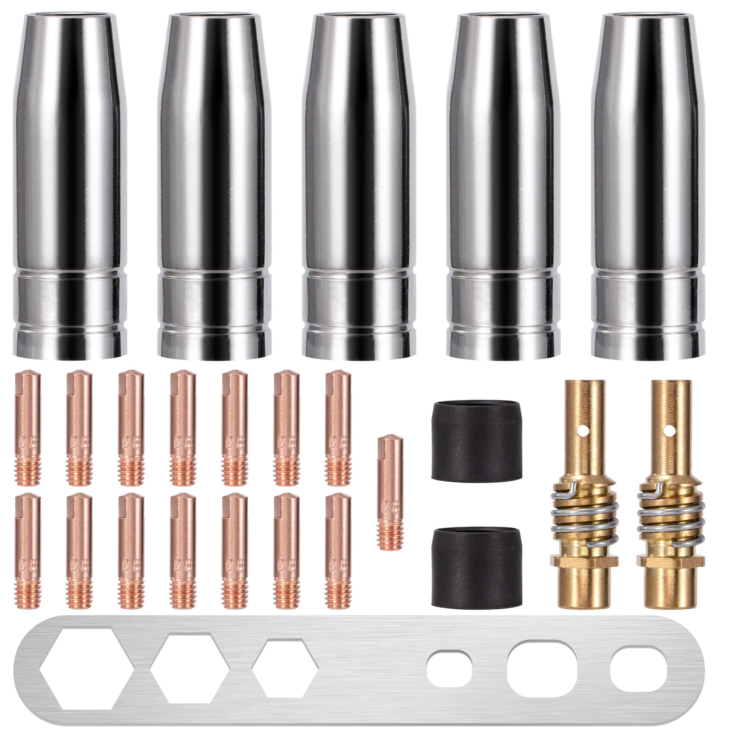 Embouts Contact Buse Soudage 25 Pcs, Kit Torche MIG/MAG Connecteur Gaz ...