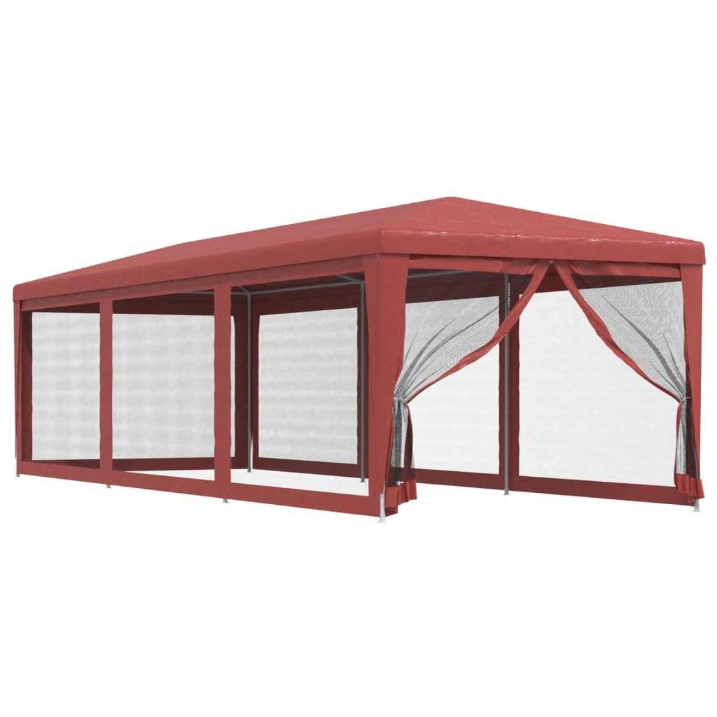 Carpa para fiestas con 8 paredes de malla HDPE rojo 3x9 m | Leroy Merlin