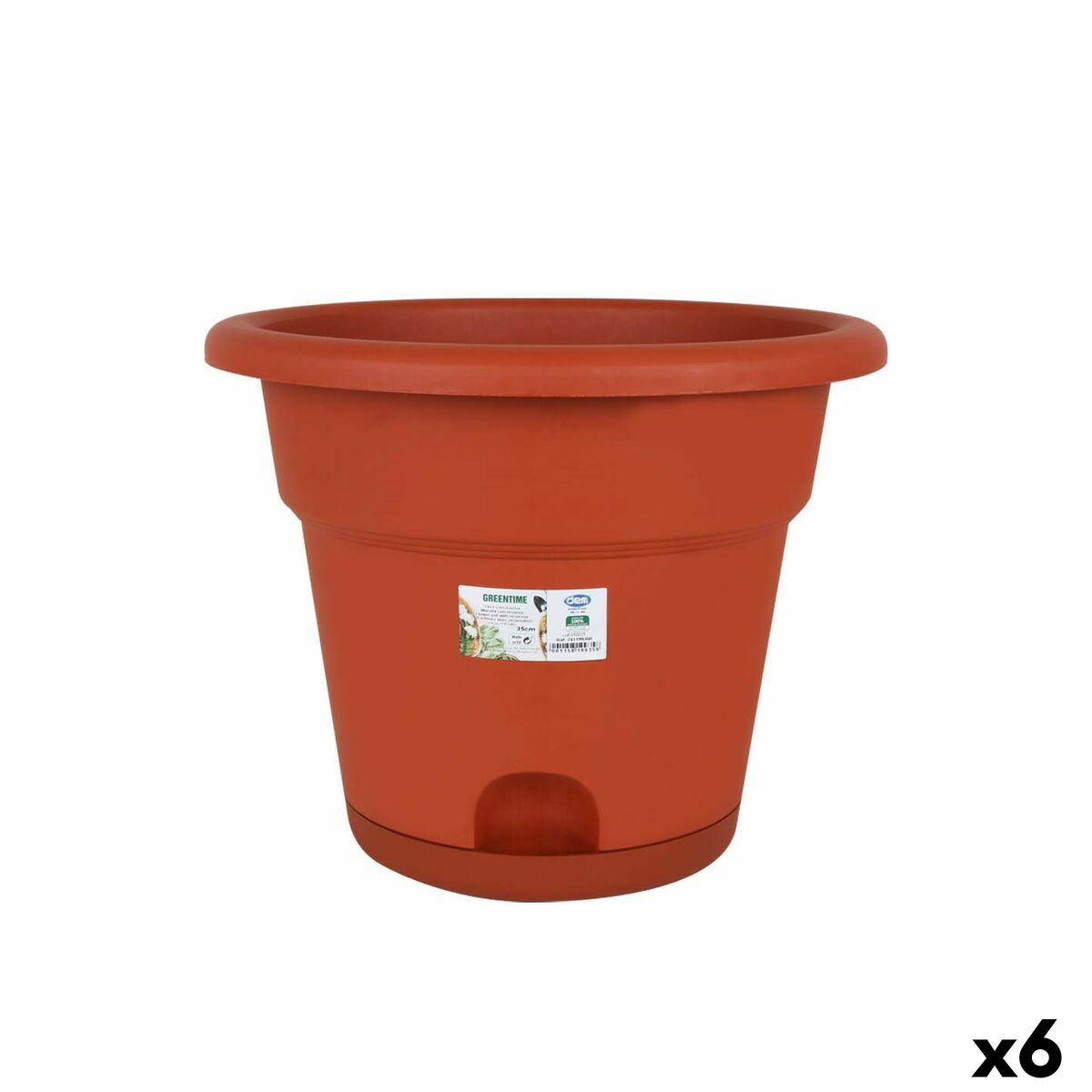Pot avec sous-pot Dem Greentime Marron ø 35 x 28,5 cm (6 Unités ...