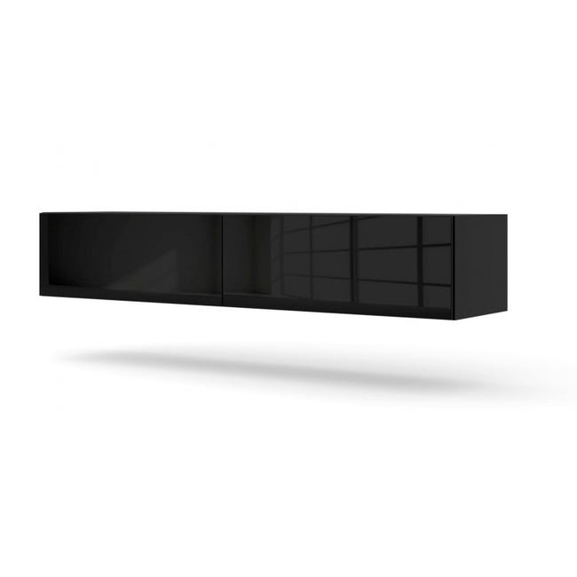 Meuble TV Mural Noir brillant 160x40x30cm Bingo meuble Hi-fi sideboeard ... Meuble TV Mural Noir brillant 160x40x30cm Bingo meuble Hi-fi sideboeard ...