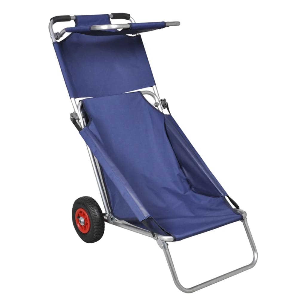 Chariot de plage portable et pliable avec roulettes, bleu | Leroy Merlin