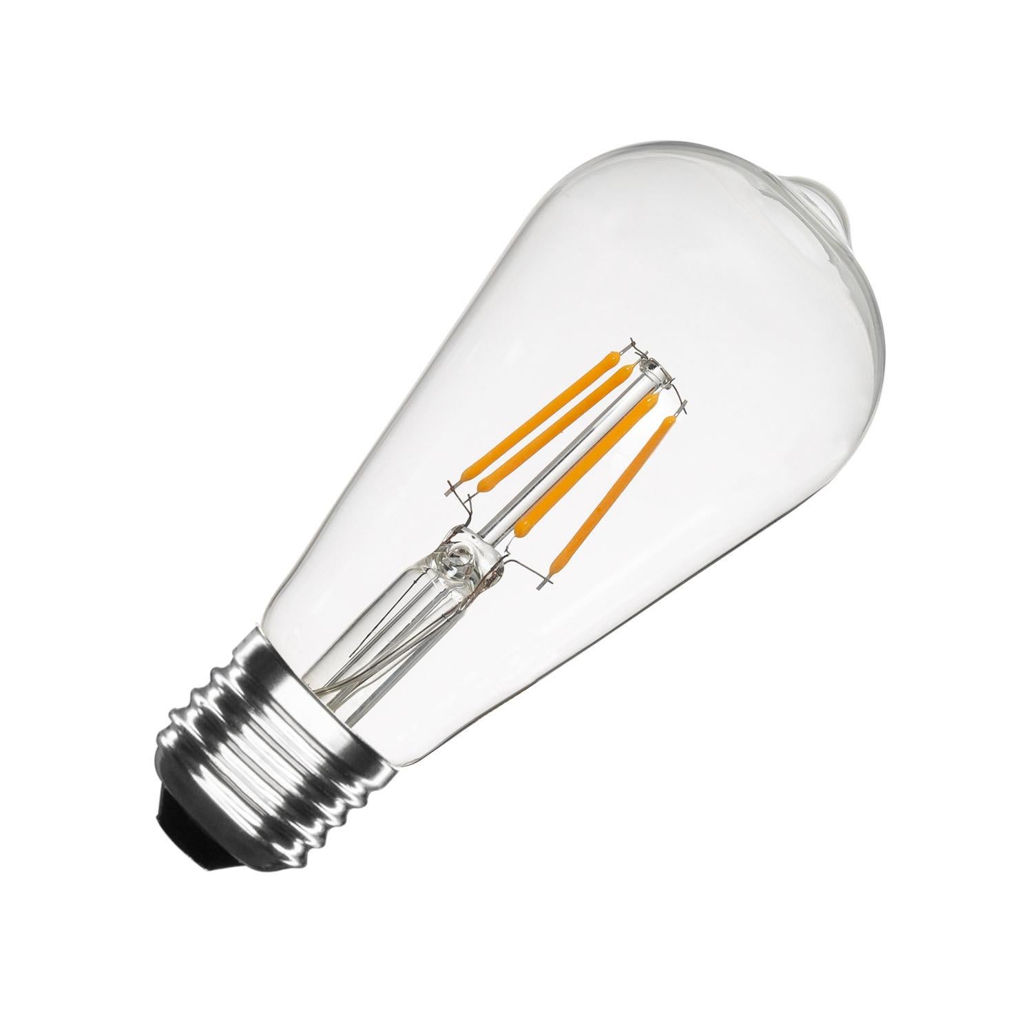 Ampoule LED Filament E27 6W 500 lm ST64 Dimmable Blanc Chaud No Flicker 2500K | Leroy Merlin