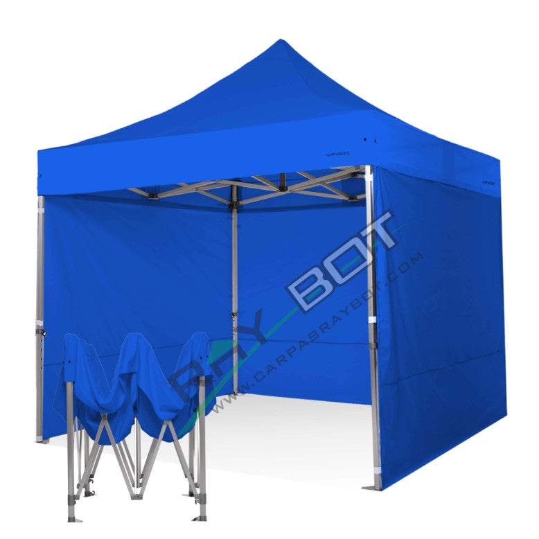 Carpa Plegable 3x3 Azul Con Laterales. Aluminio 55 mm Top. Tejido ...