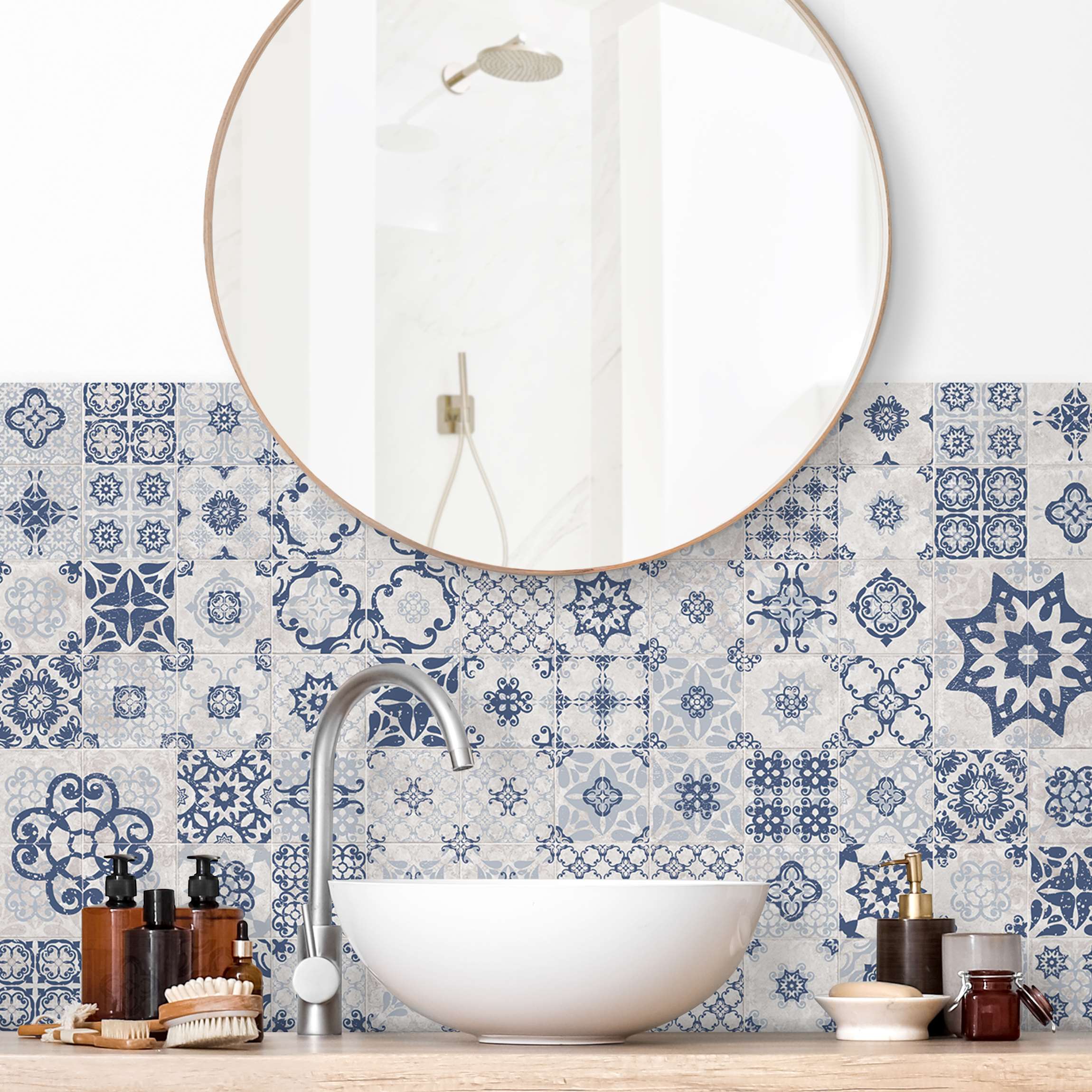 Revestimiento de pared para baño - Ceramic Tiles Agadir Blue 100 x 80 ...