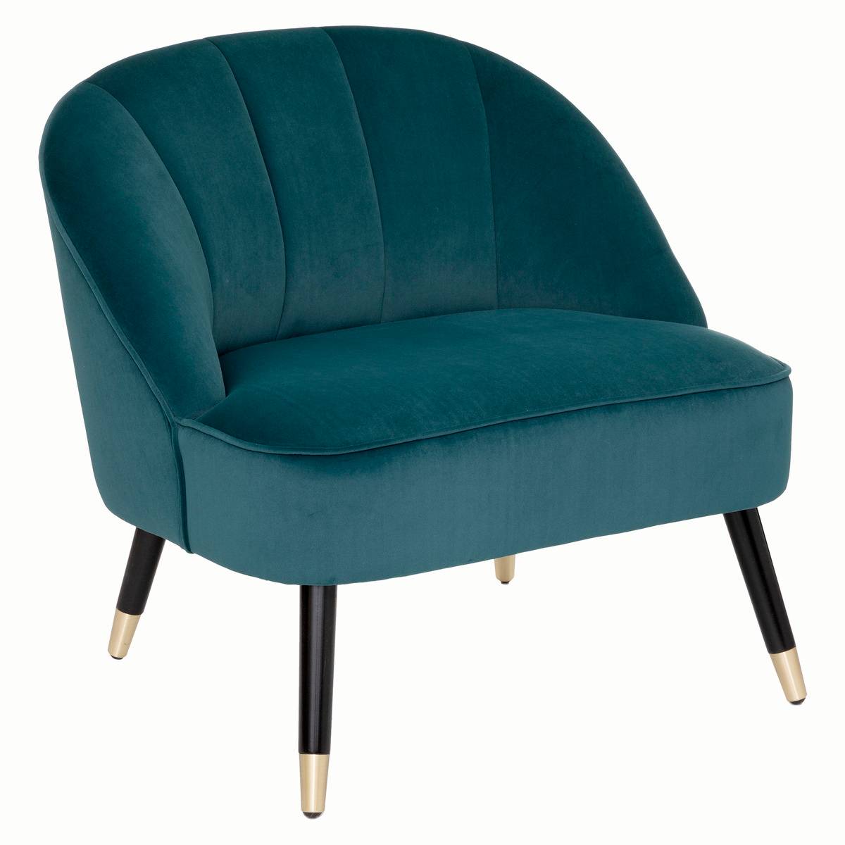 Fauteuil Naova en velours bleu canard - Atmosphera créateur d'intérieur ...