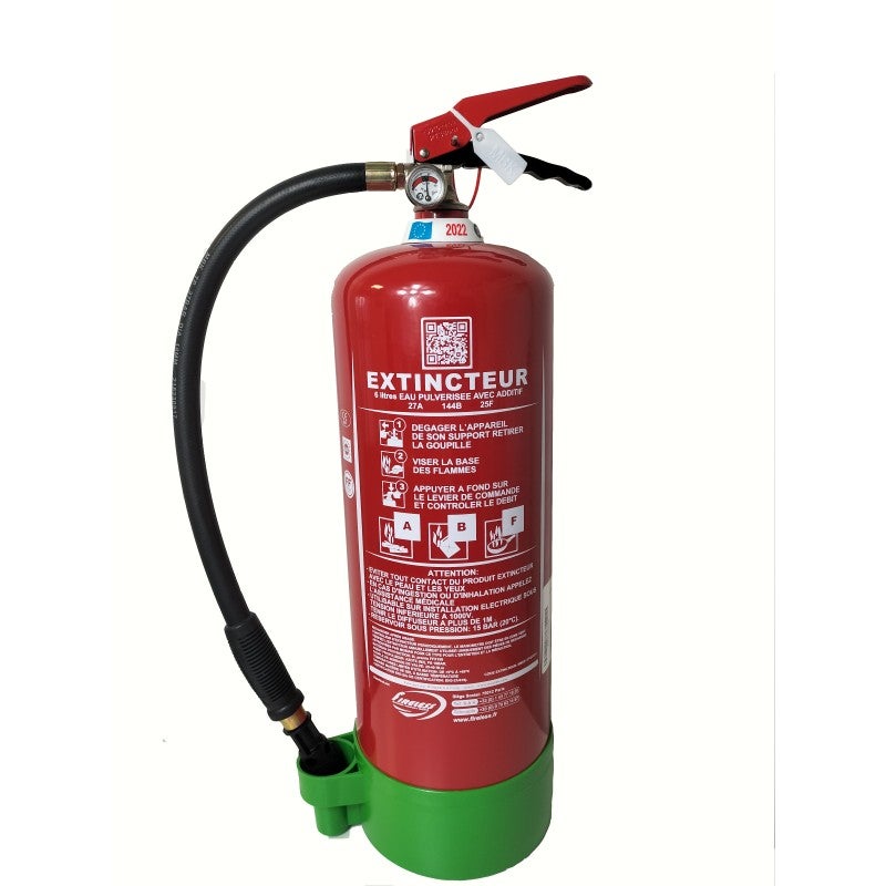 Extincteur 6L Eau Pulvérisée CE SANS FLUOR avec QRCODE POUR FORMATION ...