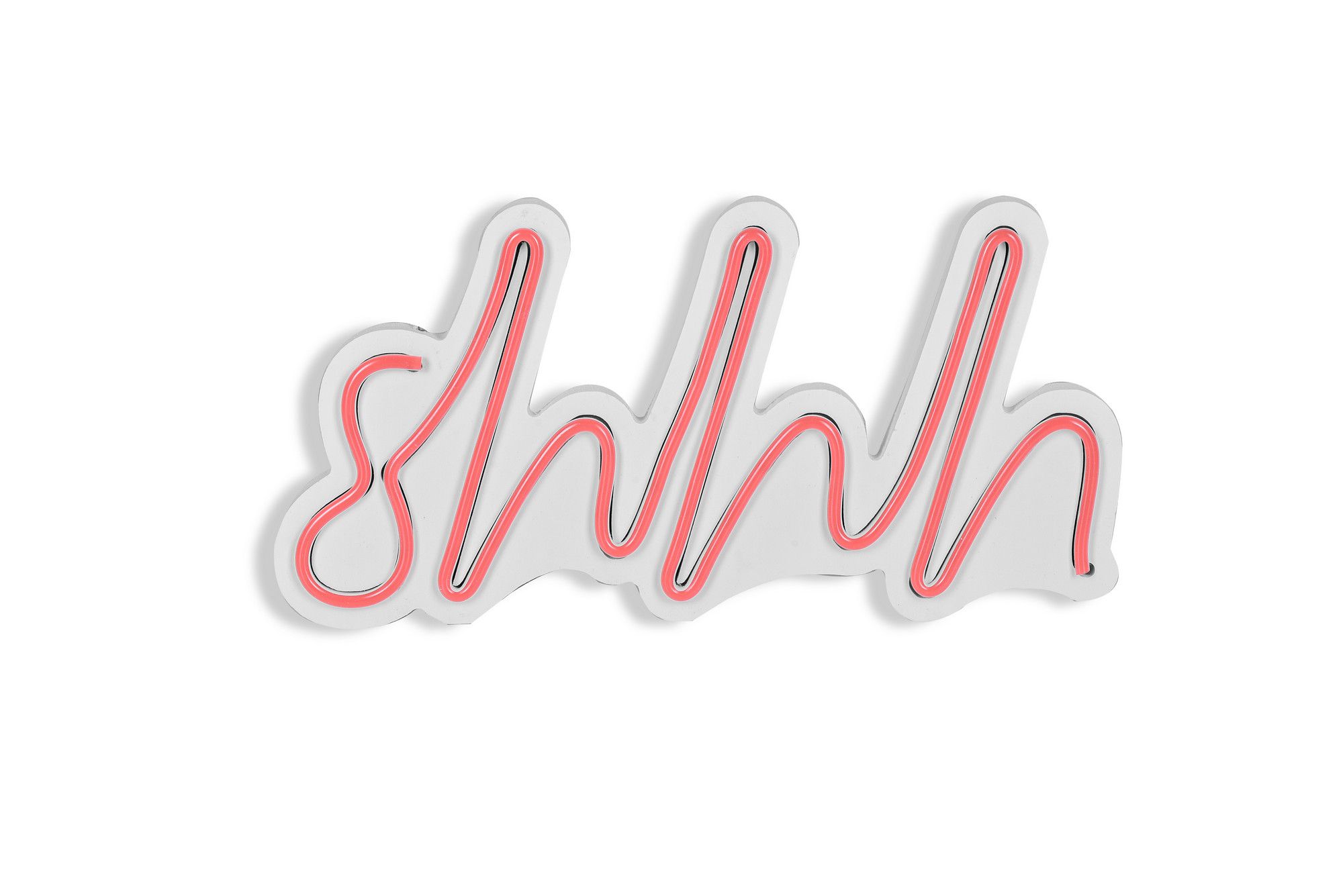 Panneau mural Lucendi L23,5xH12cm 'Shhh' Néon Rose | Leroy Merlin