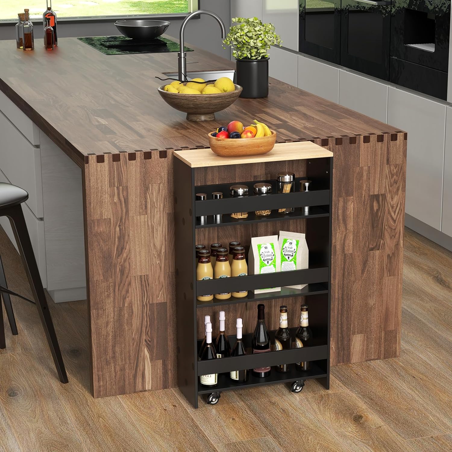 Carro con 3 Niveles, Carrito de Almacenamiento Estrecho, Estante de ...