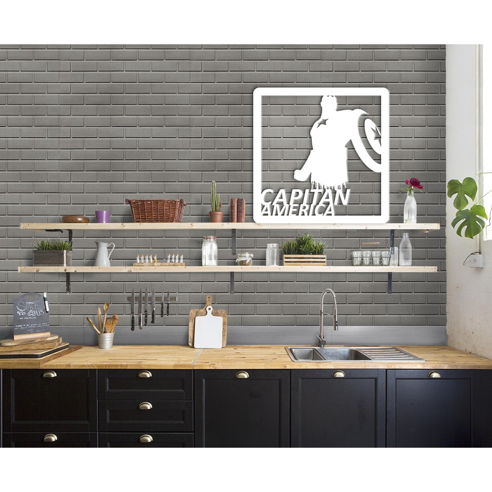 CAPTAIN AMERICA - Tableau Moderne En Pvc Massif 48 X 48cm Blanc | Leroy ...