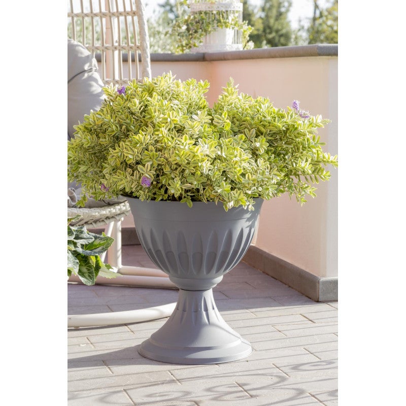 Pot de fleur en forme de coupe "Alba" en plastique - Gris - Taille L ...