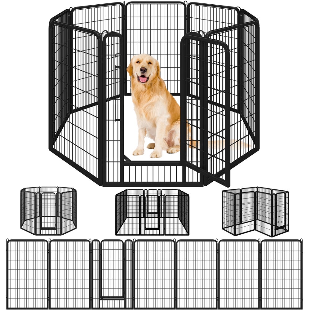Parc pour Chien Pliable en 8 Panneaux, Cage pour Chien Interieur ...