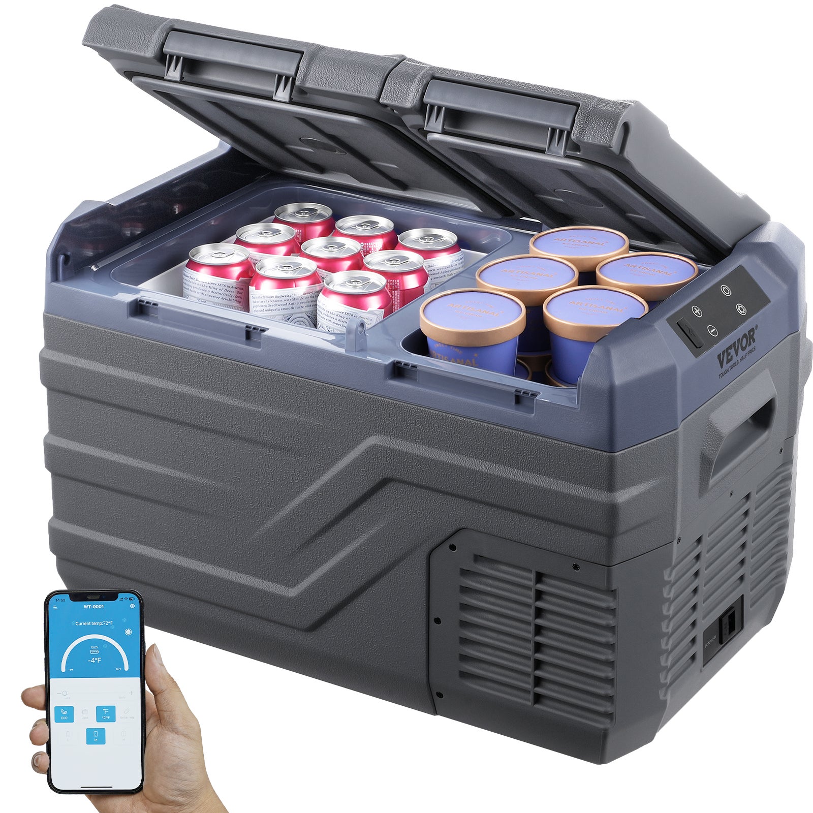 VEVOR Nevera de Compresión Portátil 25L, Mini Nevera para Coche 12/24V ...