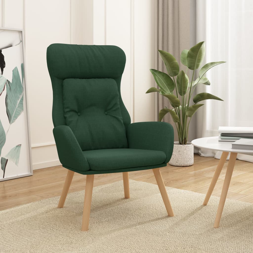 Sillón de relax de tela verde oscuro | Leroy Merlin