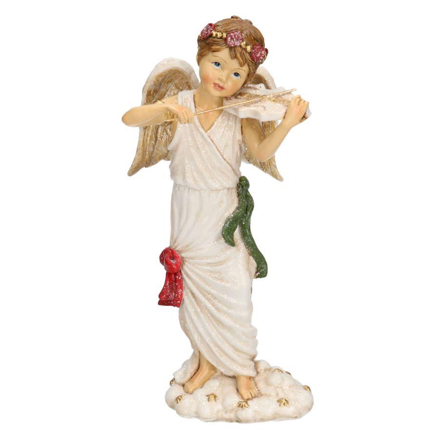 Ángel de resina blanca con violín 11,5x8h22 cm | Leroy Merlin
