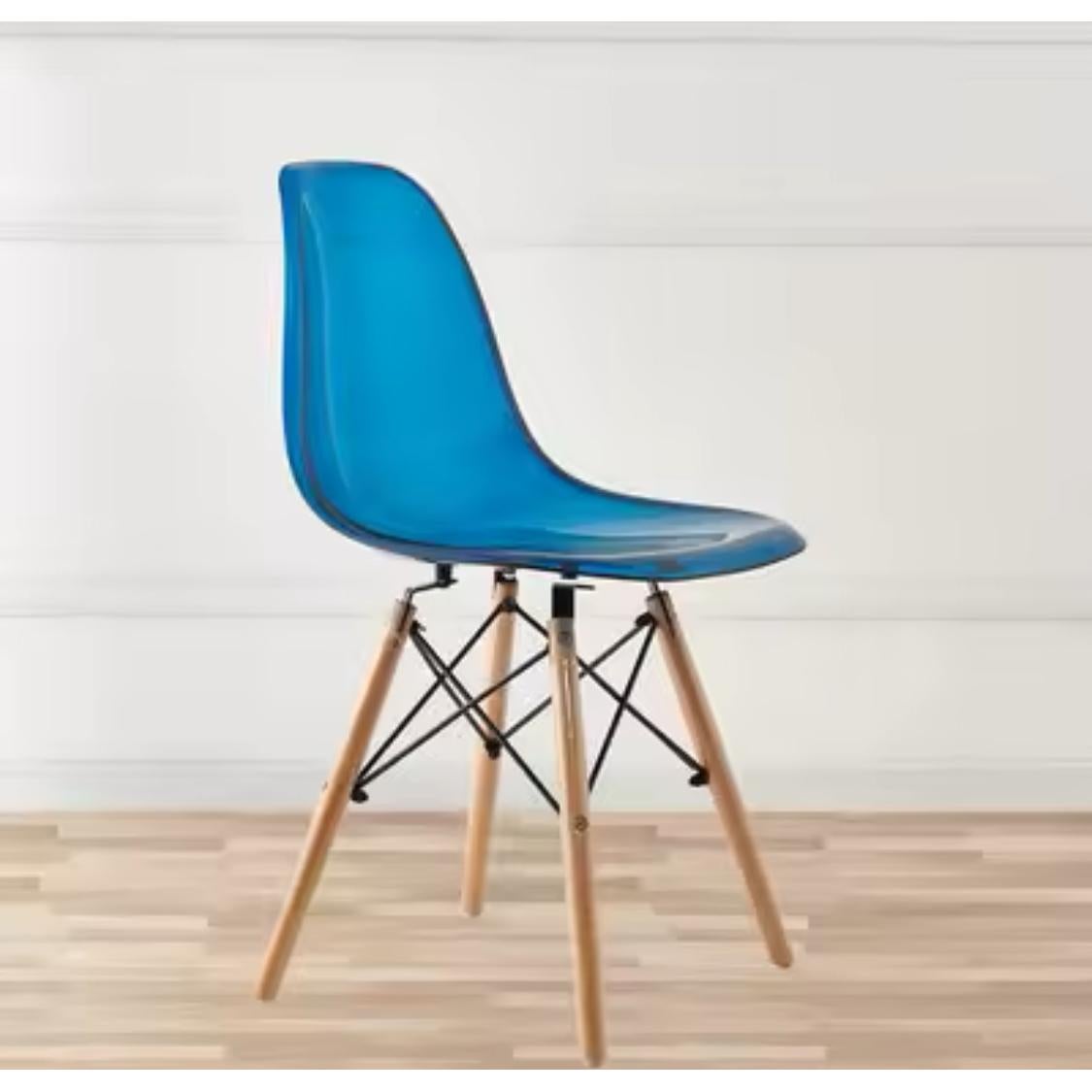 ORION91 Silla PORTIA Policarbonato Color Azul Transparente y Patas en ...