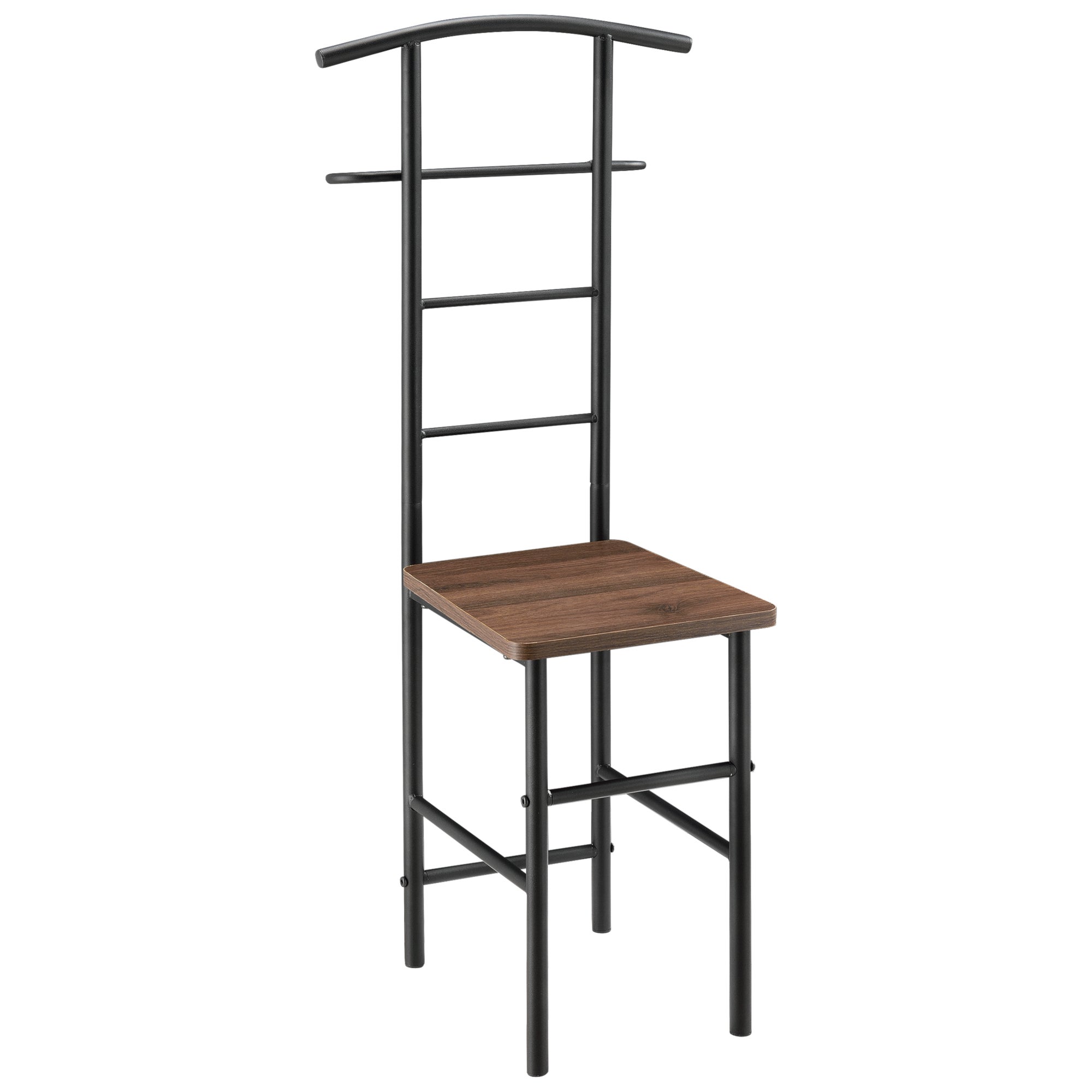 Valet de Chambre Anaheim Métal MDF Noir Effet Noyer [en.casa] | Leroy ...