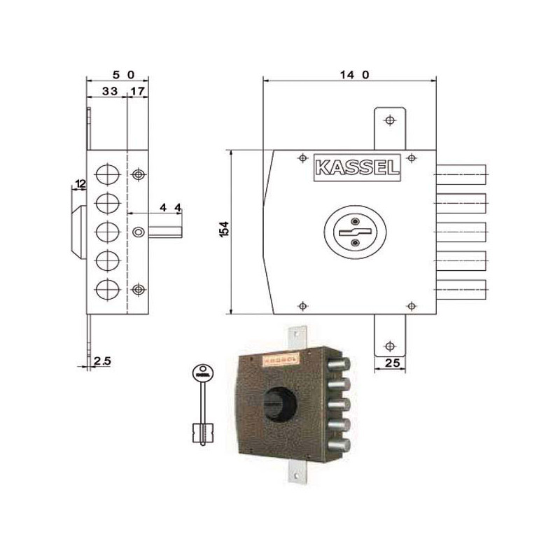 Sic.Triple cerradura izquierda Dm 1302 Kassel | Leroy Merlin