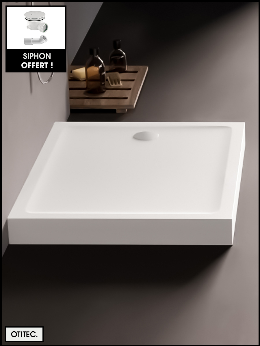Plato de Ducha Rectangular - 70 x 100 x 11,5 cm - Blanco - con Sifón INCLUIDO - MOON | Leroy Merlin