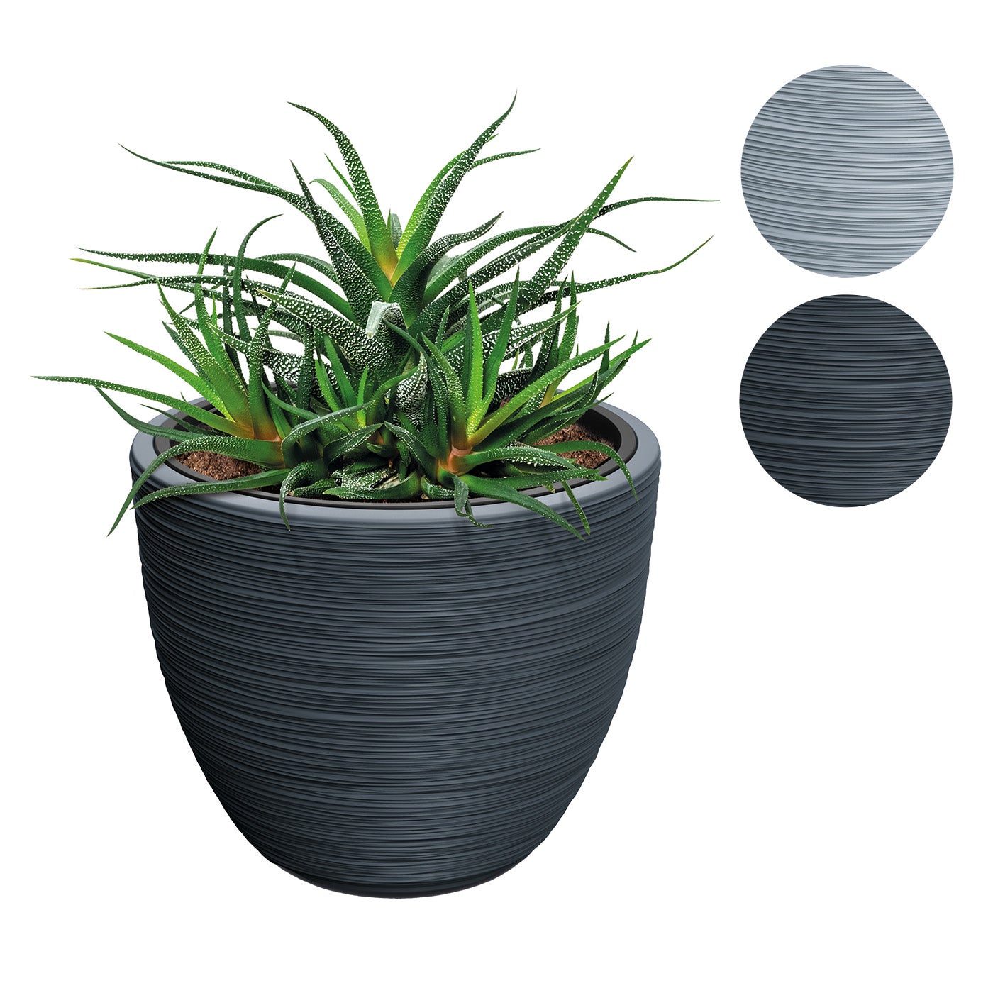 CASARIA® Pot de fleurs Gris rond 30 L 40x32 cm résistant aux ...