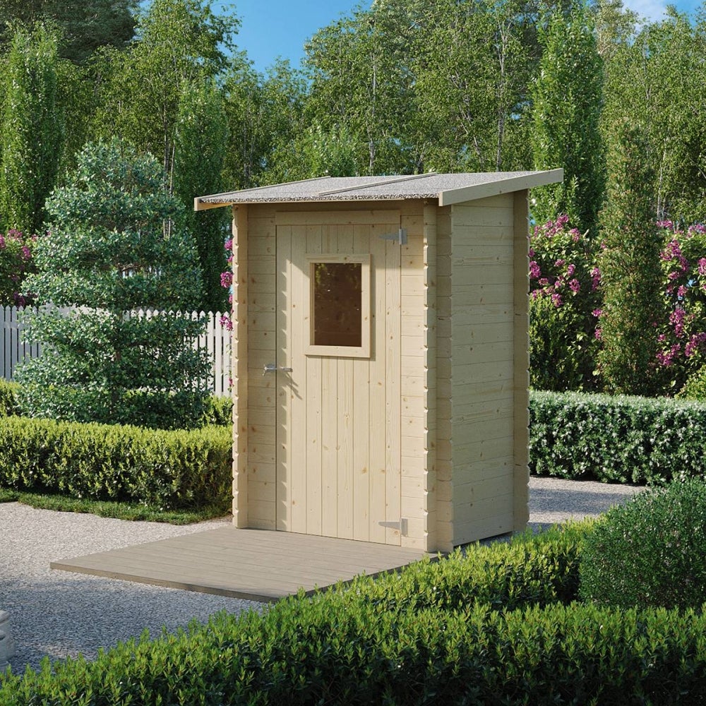 Casetta in legno 1,5x1 m Addossata Jack per Attrezzi con porta singola ...