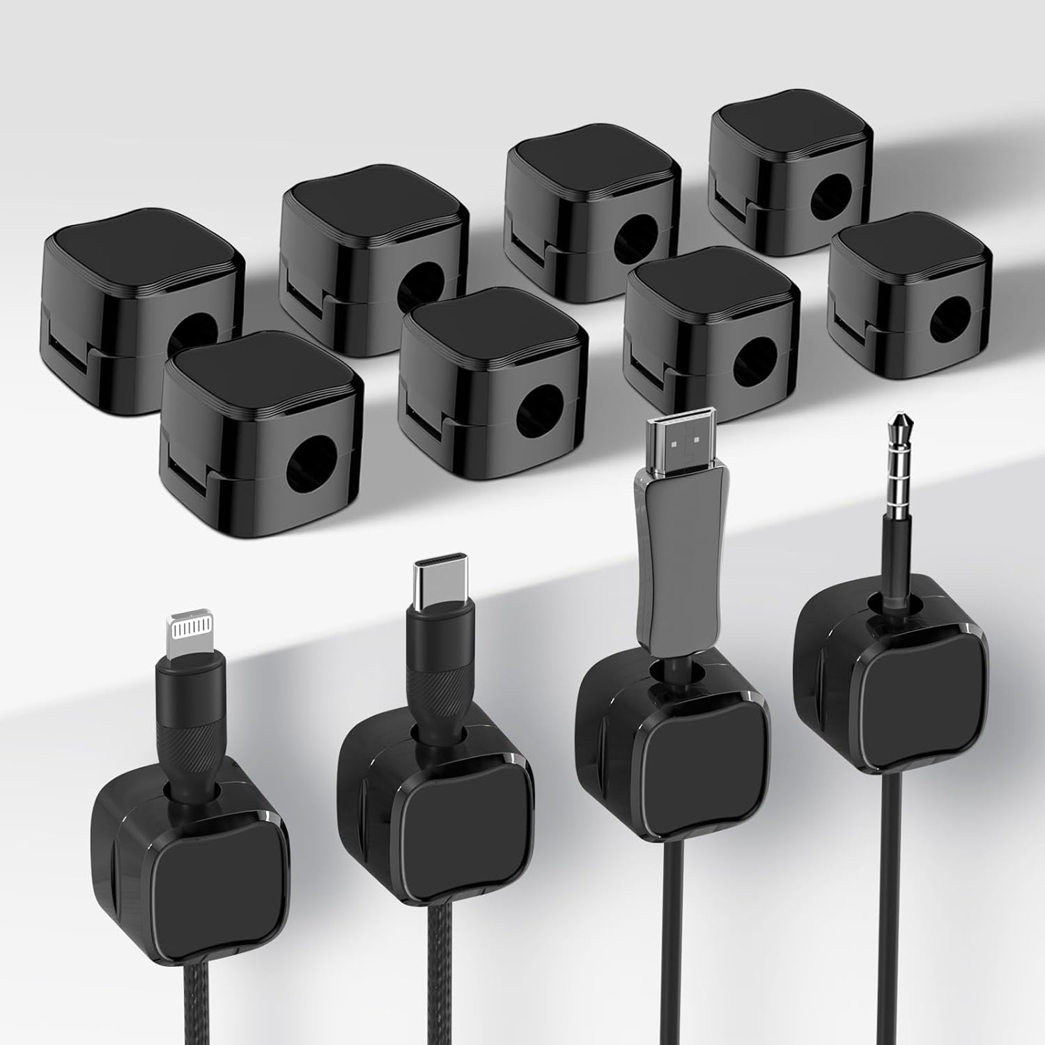 Clips para cables, organizadores de cables, sujetacables autoadhesivos ...