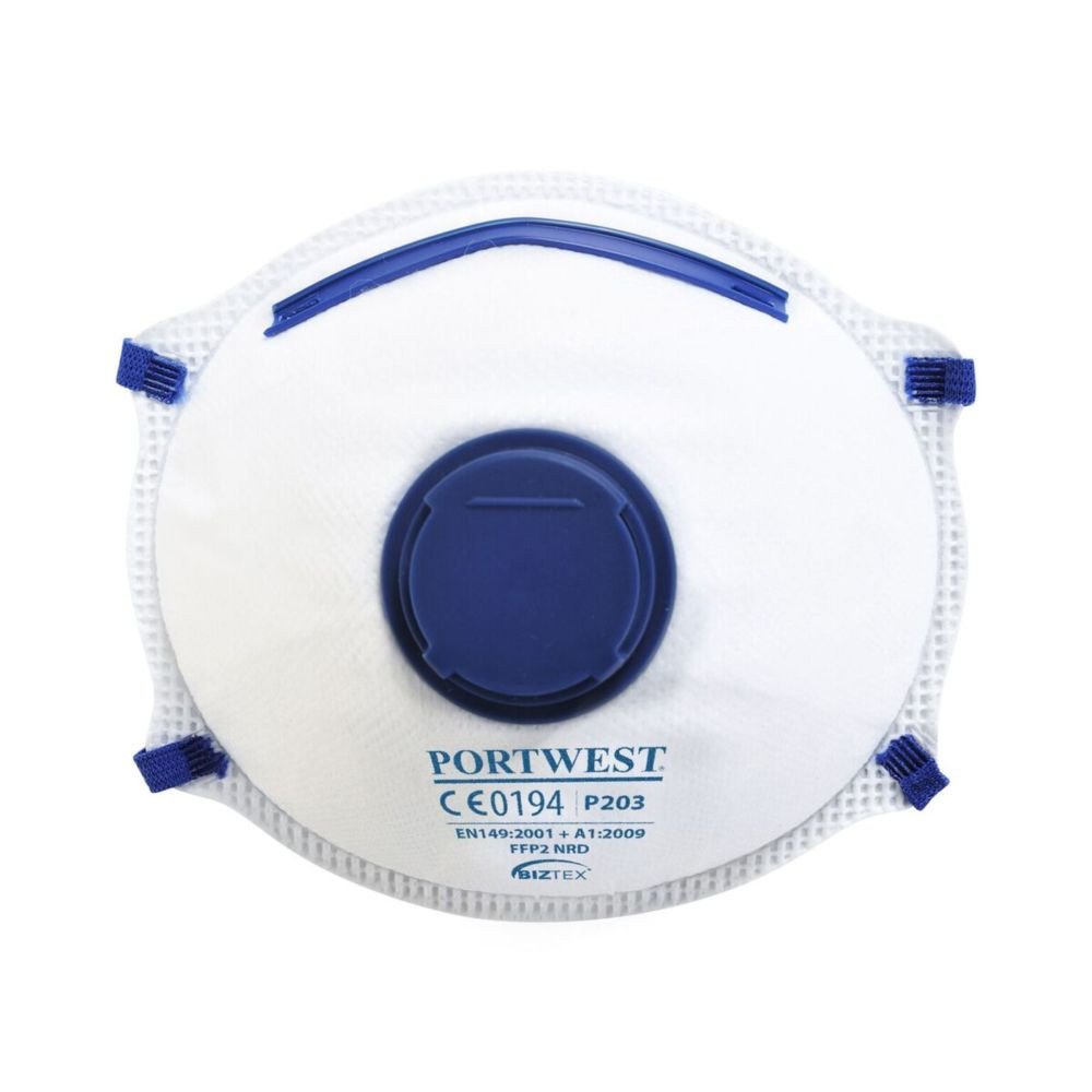 Masque respiratoire avec valve Portwest FFP2 NR D DOLOMITE (boite de 10 masques) Blanc Unique ...