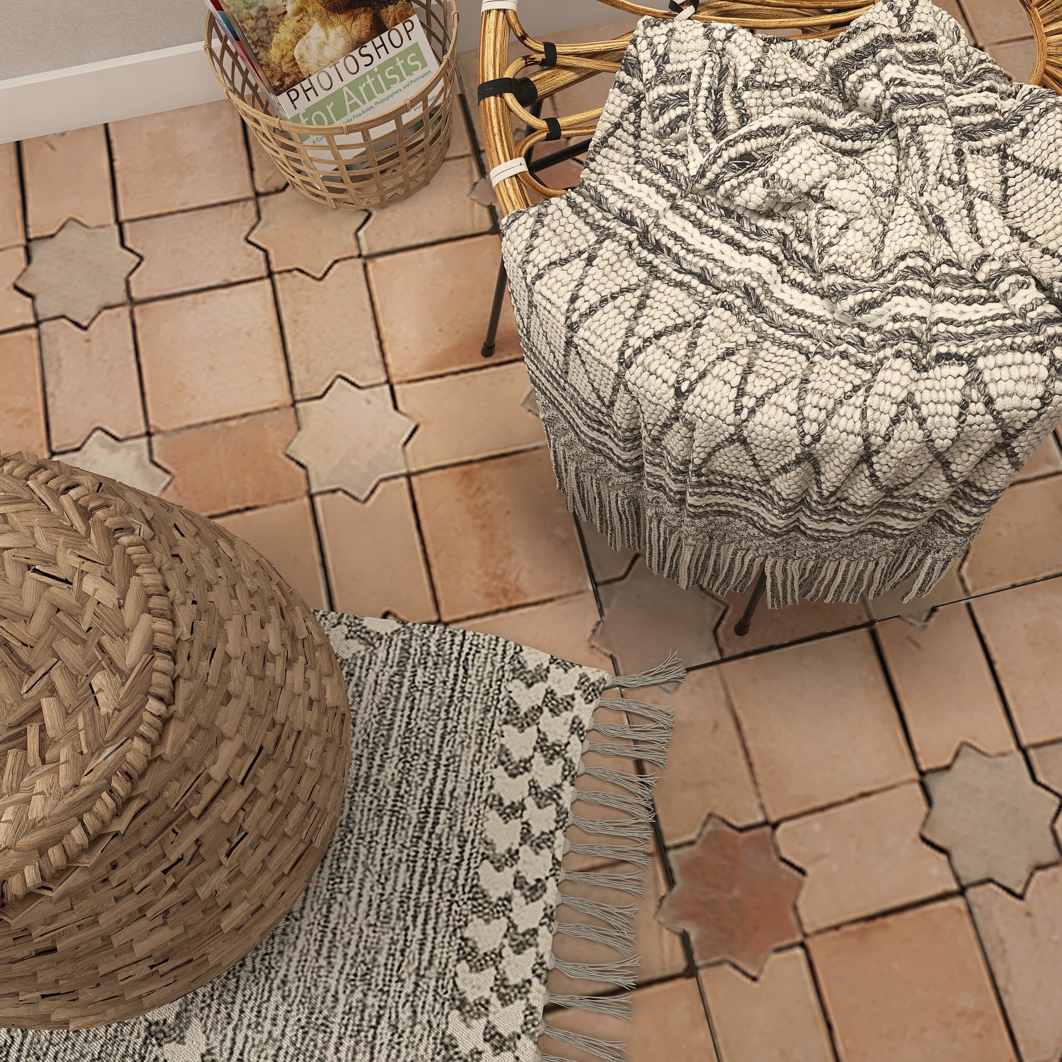 Losas de terracota manual Estrella andaluza estilo árabe 20 x 20 cm ...