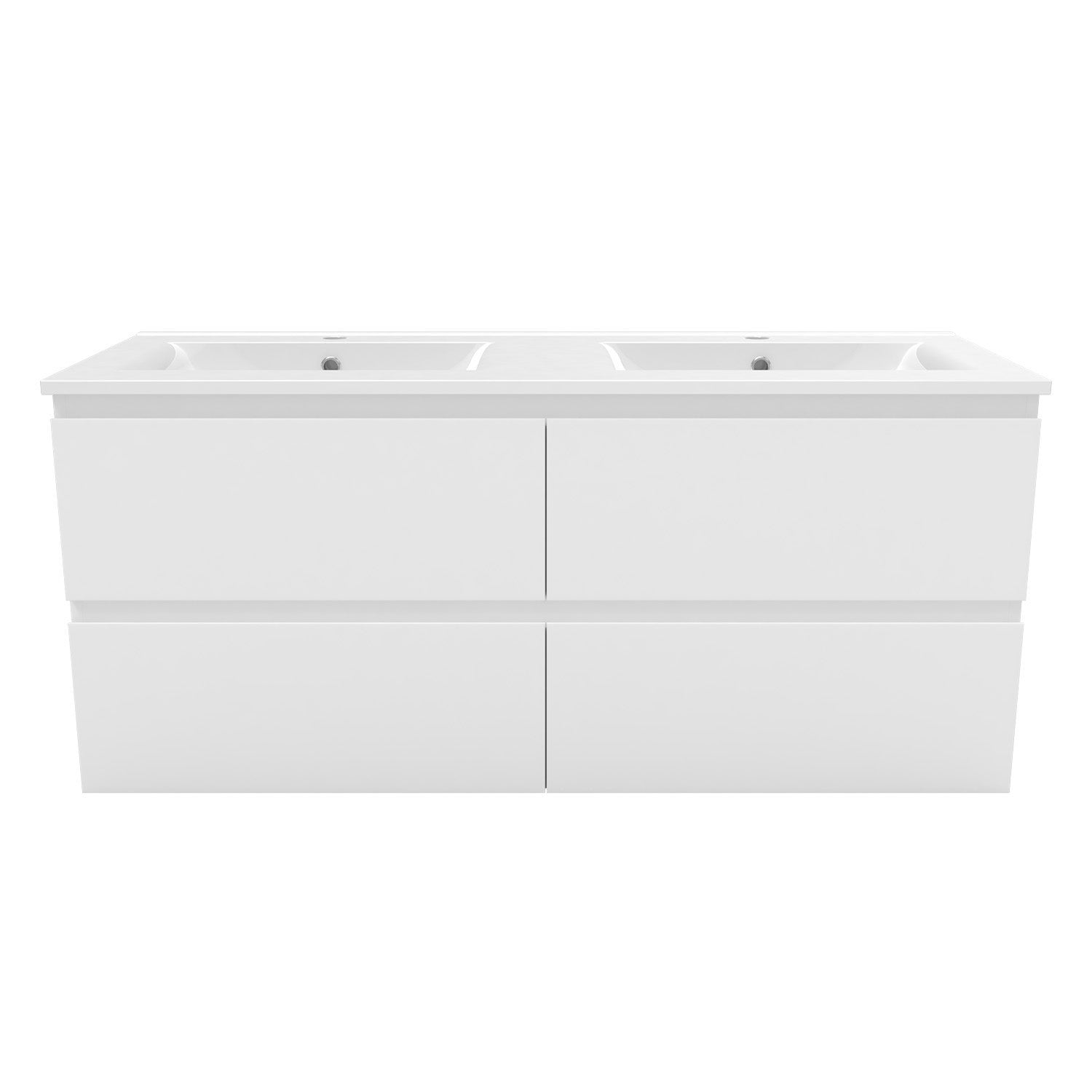 Ensemble de salle de bain avec meuble de rangement et lavabo suspendu 120 cm - Bois Claire ...