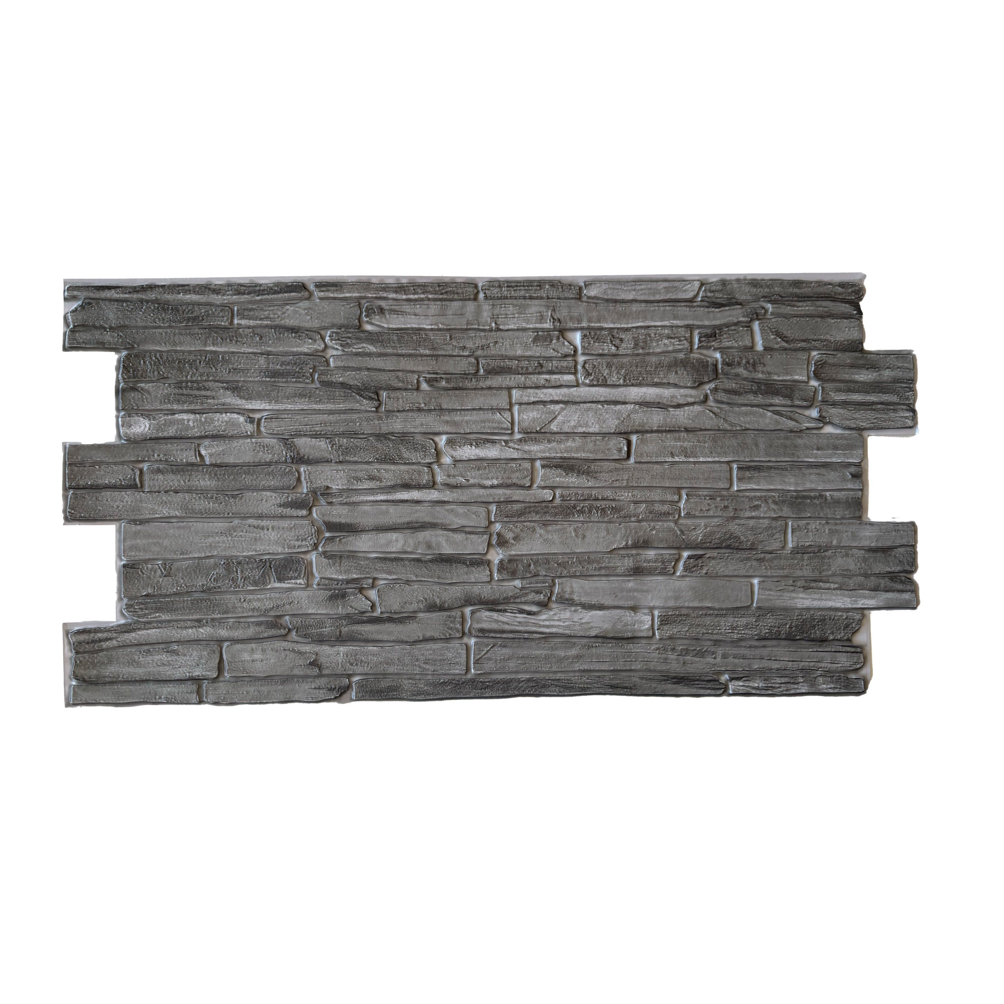 3D Wall Panels PVC Wall Cladding GREY STONE effect 96x48cm Realista ...