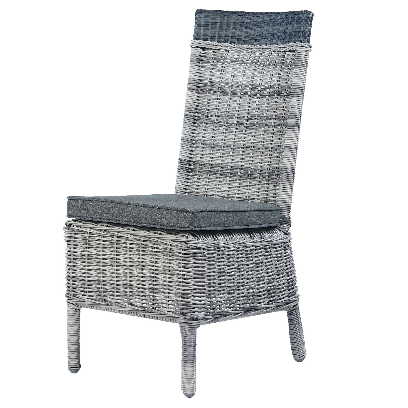 Chaise extérieure tressée ronde - Multicolore - 45x60x98 cm - Aluminium ...