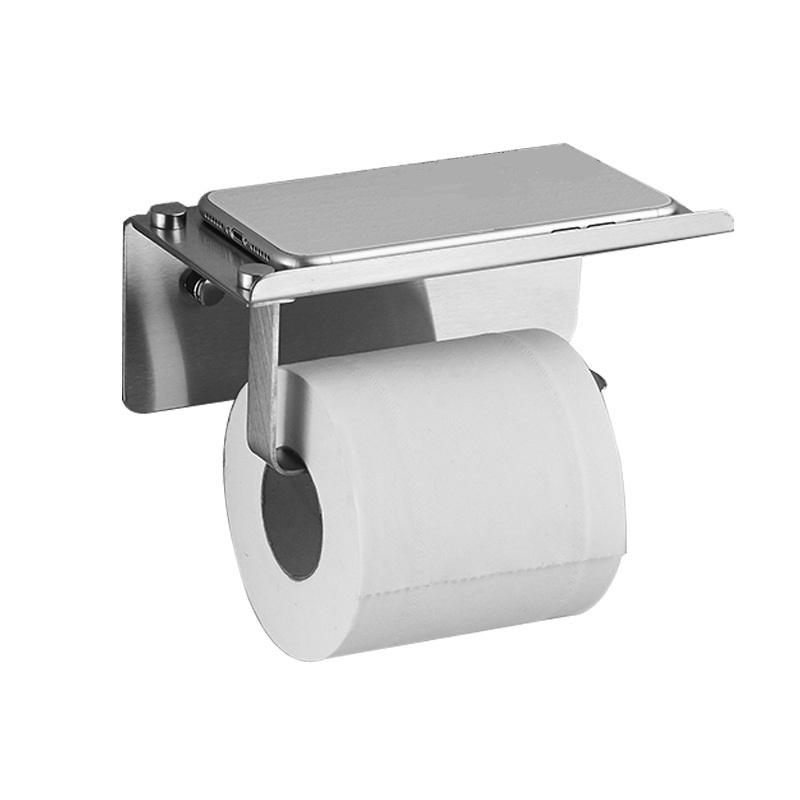 Porte-Papier Toilette Mural avec Etagère de Rangement en 304 Acier ...