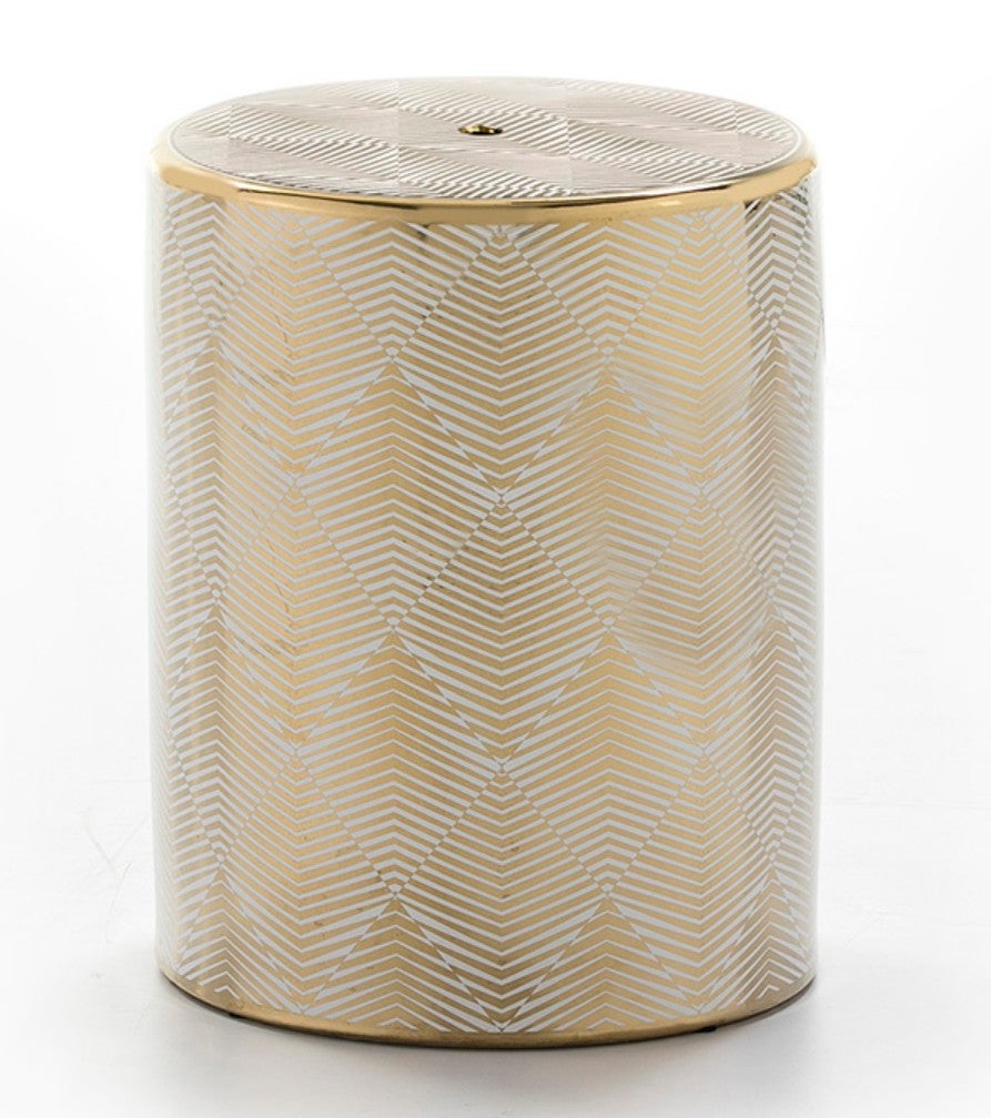 Tabouret bas oriental doré et blanc | Leroy Merlin