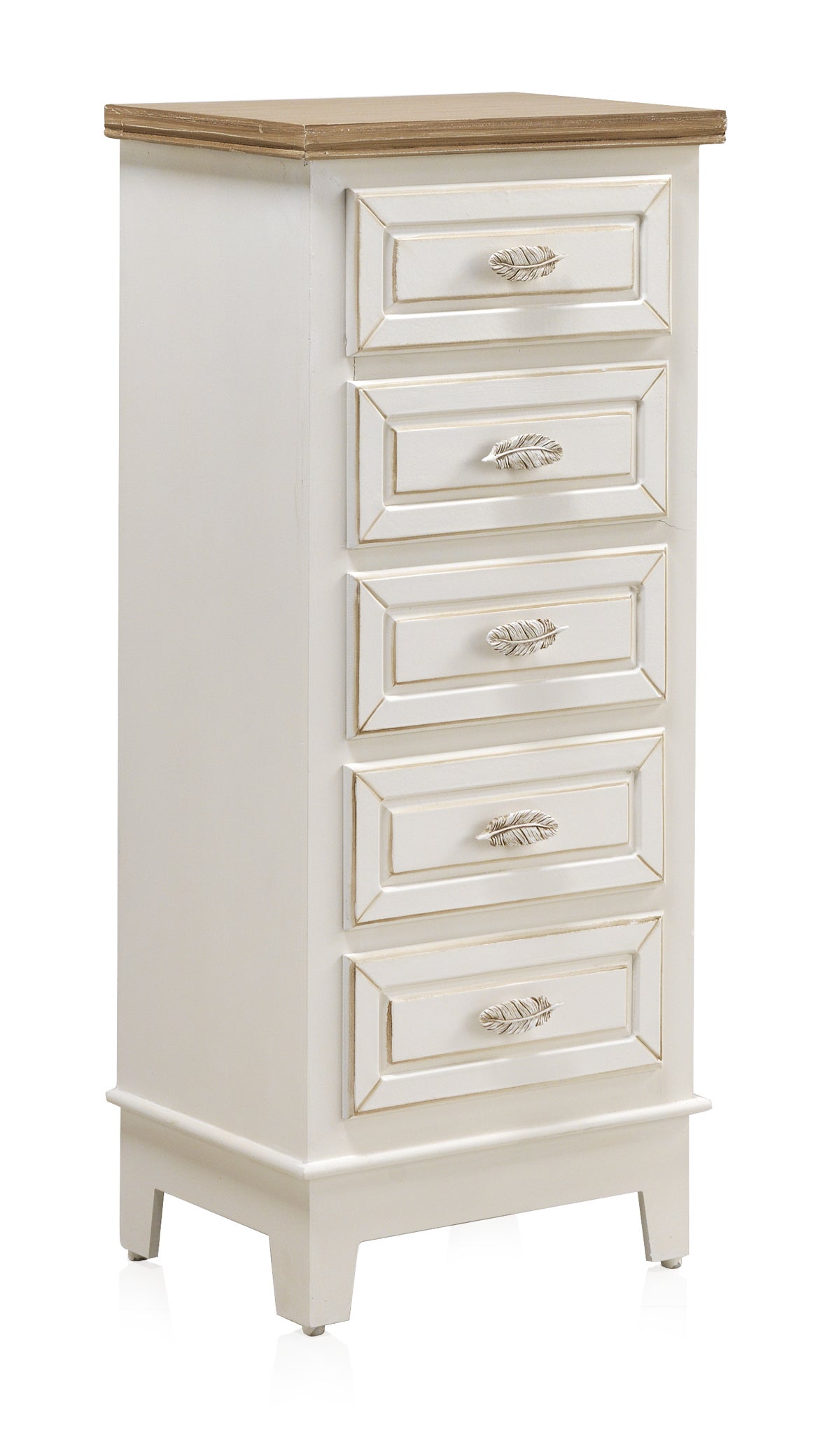 Commode en bois blanche 5 tiroirs | Leroy Merlin