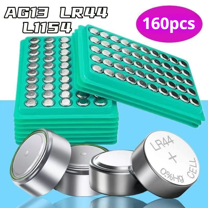 (160 pièces) Piles boutons AG13/LR44 L1154 SR44 A76 357A,compatibles ...