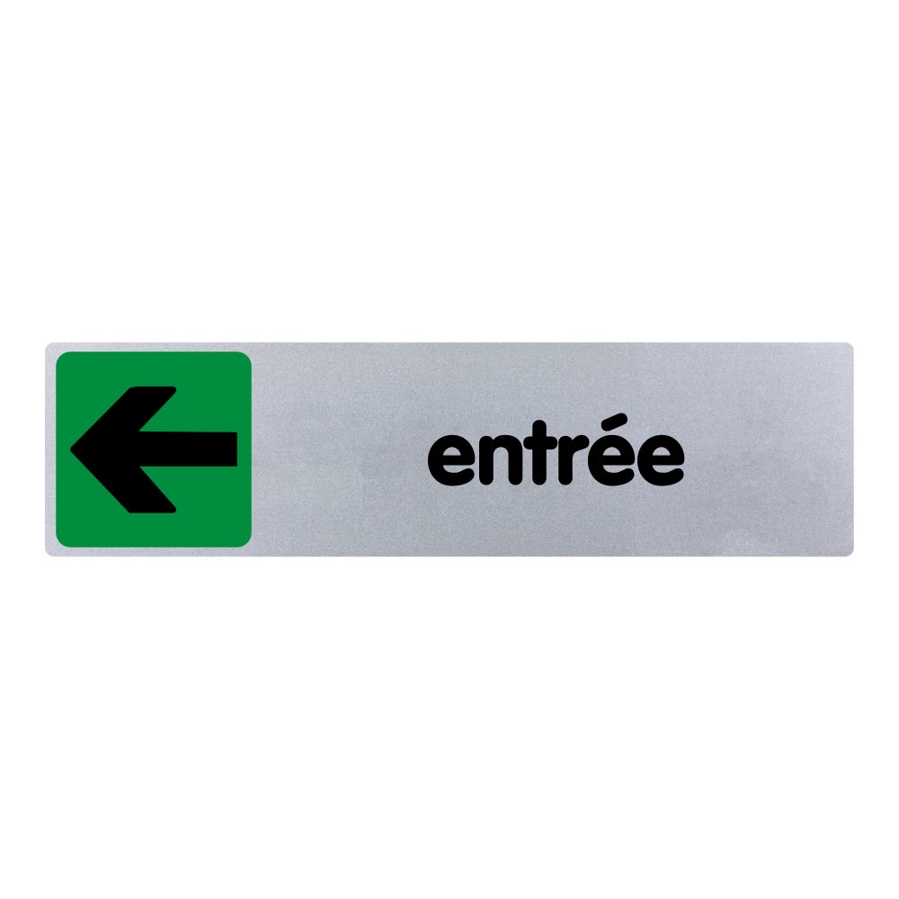 Plaque de porte Entrée flèche gauche - couleur 170x45mm - 4032887 ...