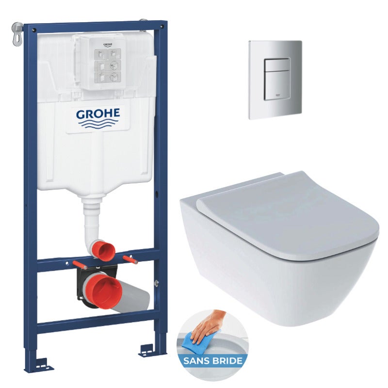 Grohe Pack WC Bâti-support Rapid SL+ Cuvette WC suspendu Geberit Smyle ...