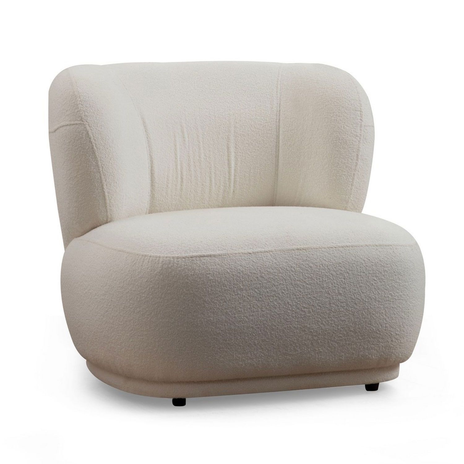 Fauteuil design Tanite Tissu bouclette Blanc | Leroy Merlin