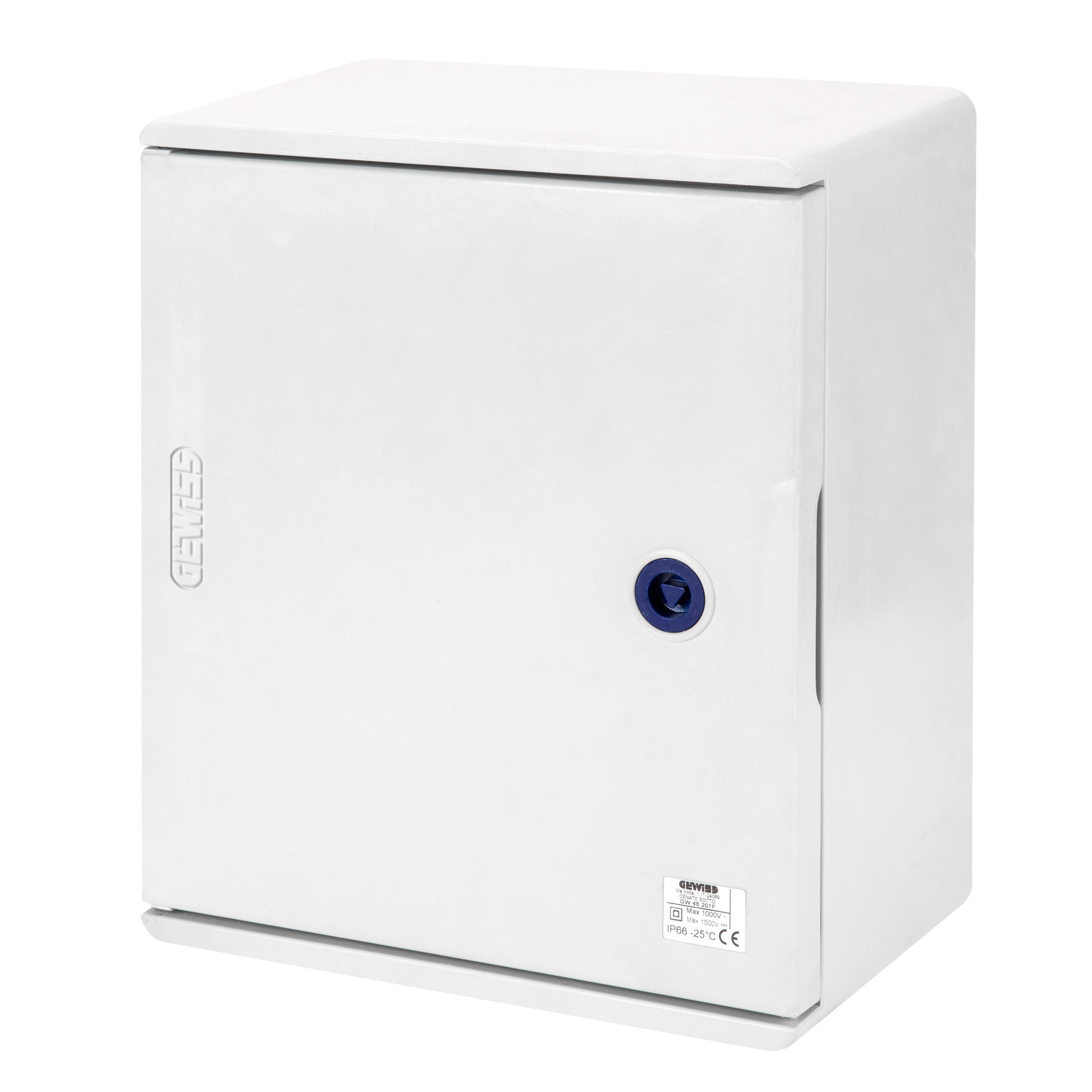 Coffret en polyester à porte pleine avec serrure IP66 Gris 25x30x16 cm ...